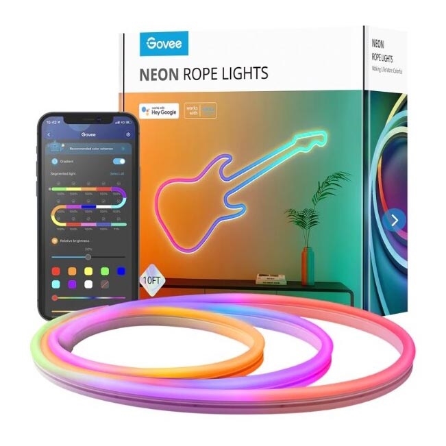 Govee - Neon SMART lankstomas LED juosta - RGBIC - 3m Wi-Fi IP67 ...