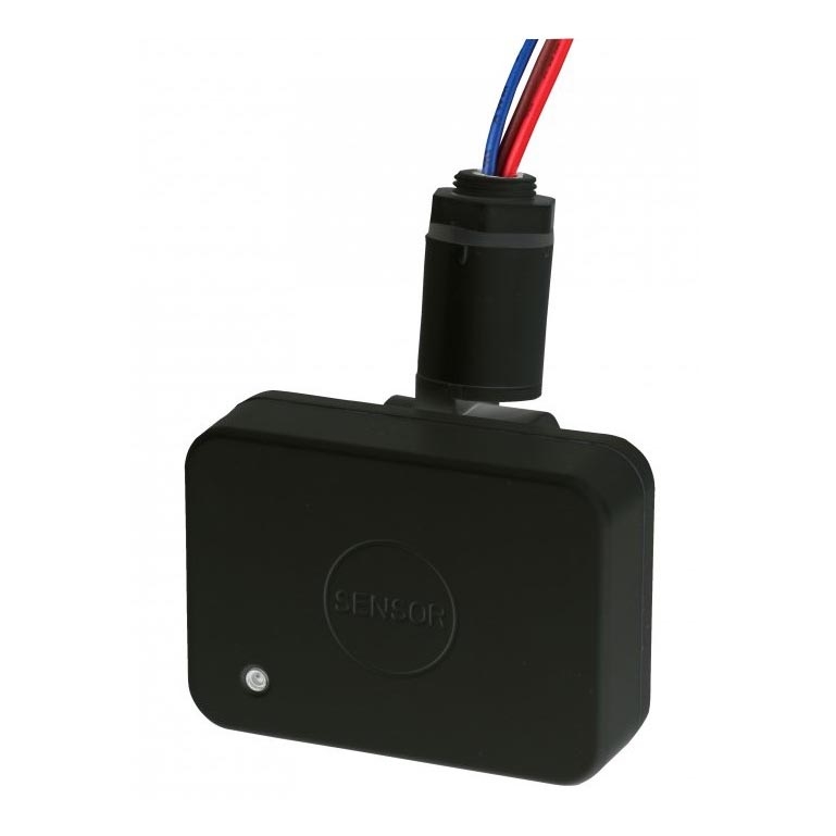 Judesio jutiklis 230V IP65 juodas | Lempumanija