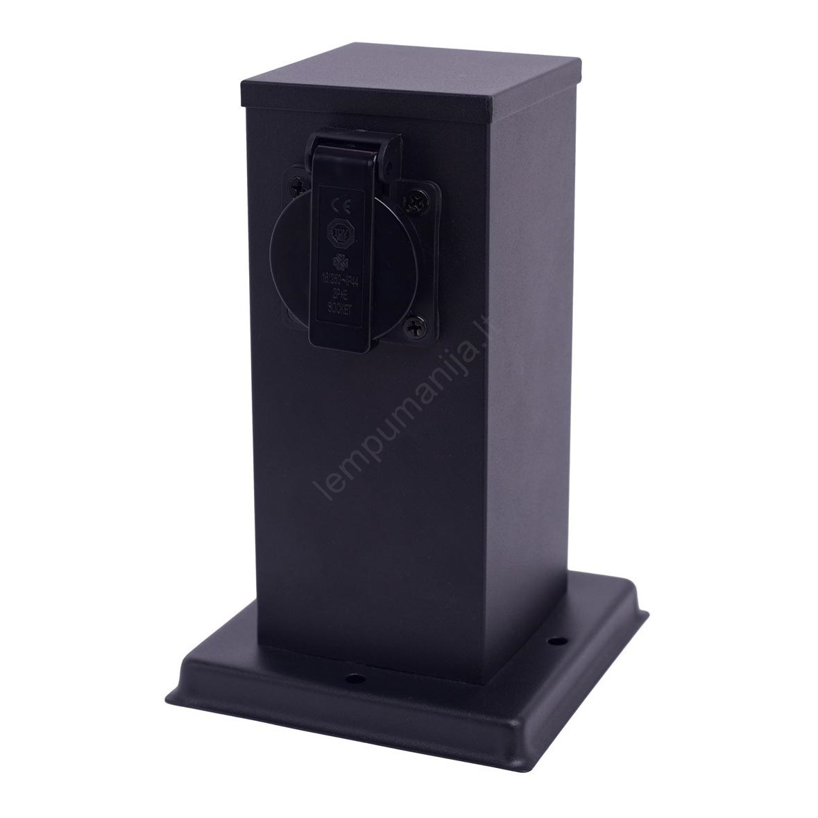 Lauko kištukinių lizdų stulpas 1Z 230V IP44 20 cm juodas | Lempumanija