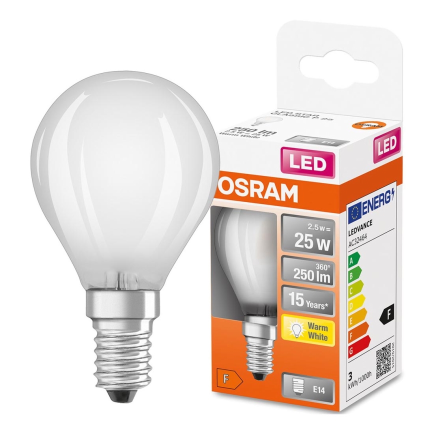 LED elektros lemputė E14/2,5W/230V 2700K - Osram | Lempumanija