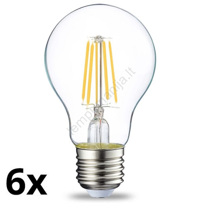 RINKINYS 6x LED Lemputė A60 E27/4,3W/230V 2700K | Lempumanija
